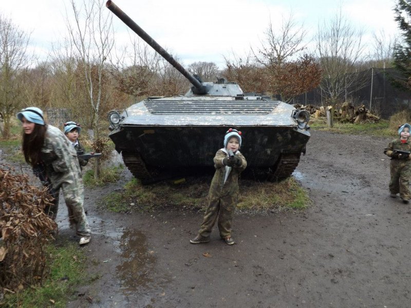 Tank Convoy with a real Russian battle tank at Laser Mayhem Essex